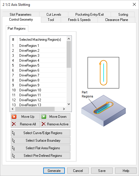 MILL Module > Creating 2½ Axis Operations > Slotting > Control Geometry